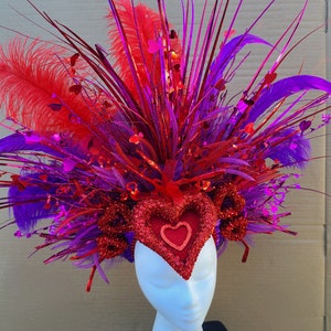 Queen of Heart Headdress Mothers Day Crown Mardi Gras - Etsy