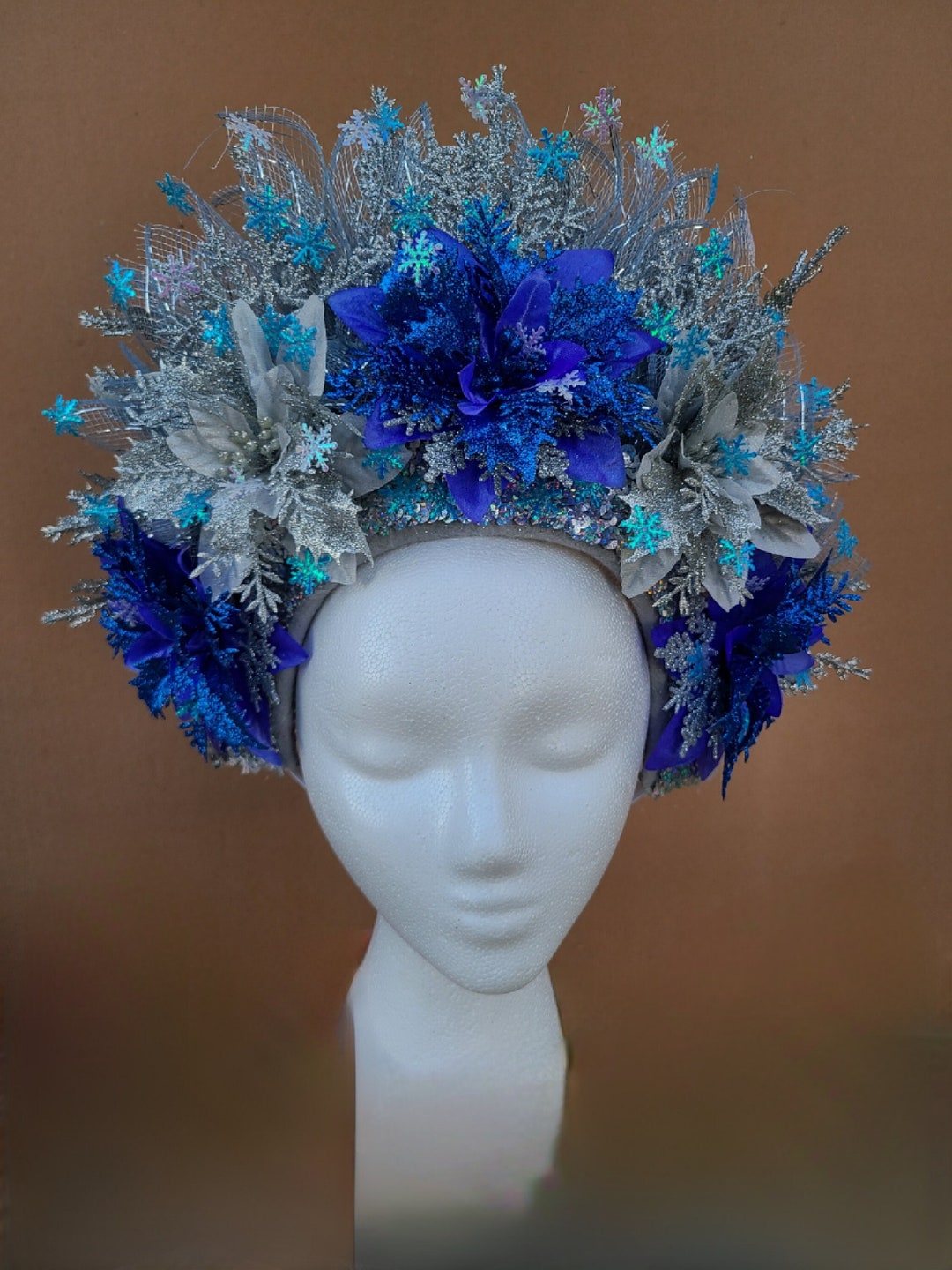 Ugly Christmas Hat, Snowflake Headdress, Poinsettia Headpiece, Ugly ...