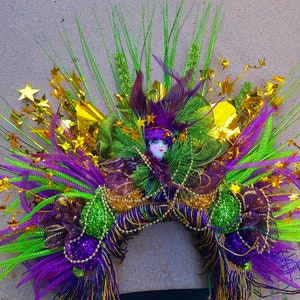 Mardi Gras Headpiece, New Orleans Crown, Fat Tuesday Crown, Carnival ...