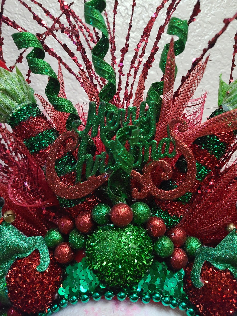 Ugly Sweater Headdress, Xmas Crown, New Year Headpiece, Elf Headdress ...