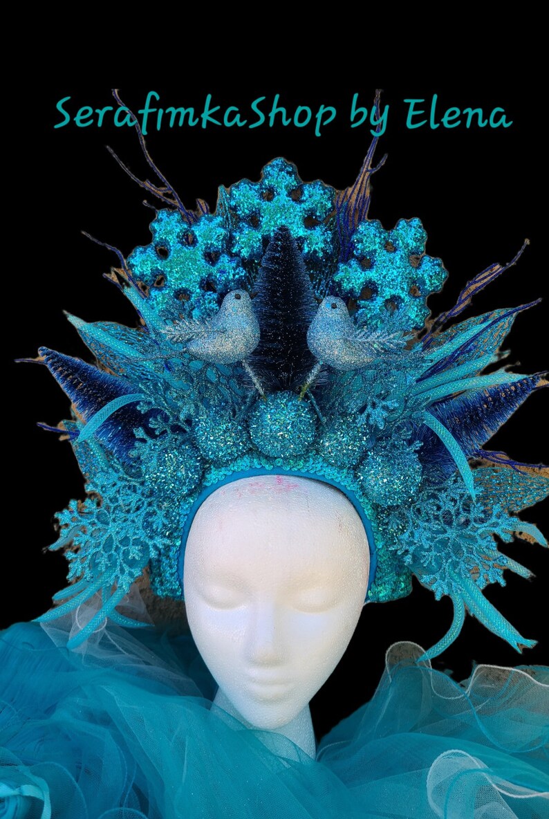 Snowflake Headdress, Ugly Sweater Crown, Christmas Headdress, New Year ...