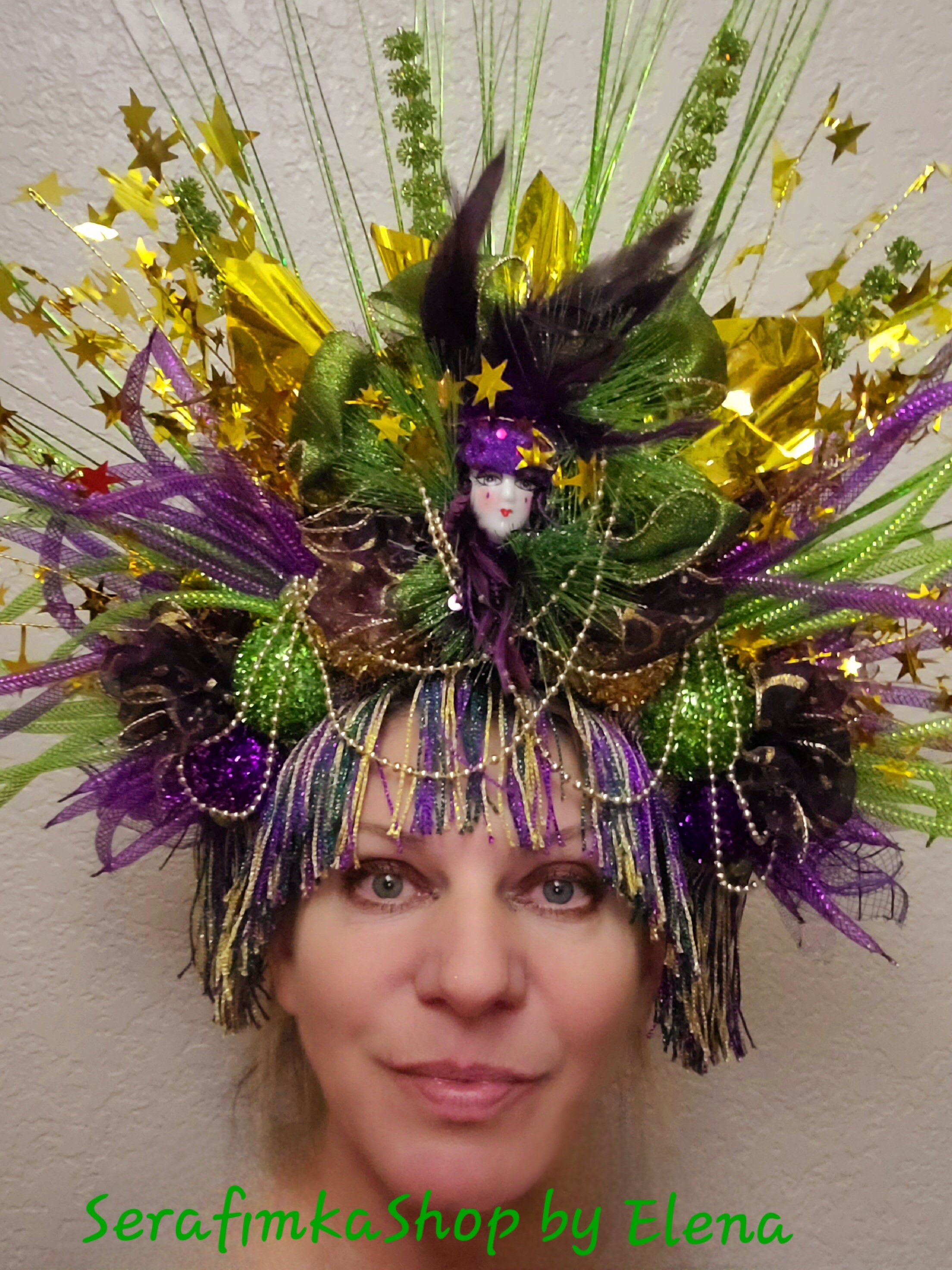 Mardi Gras Headpiece, New Orleans Crown, Fat Tuesday Crown, Carnival ...