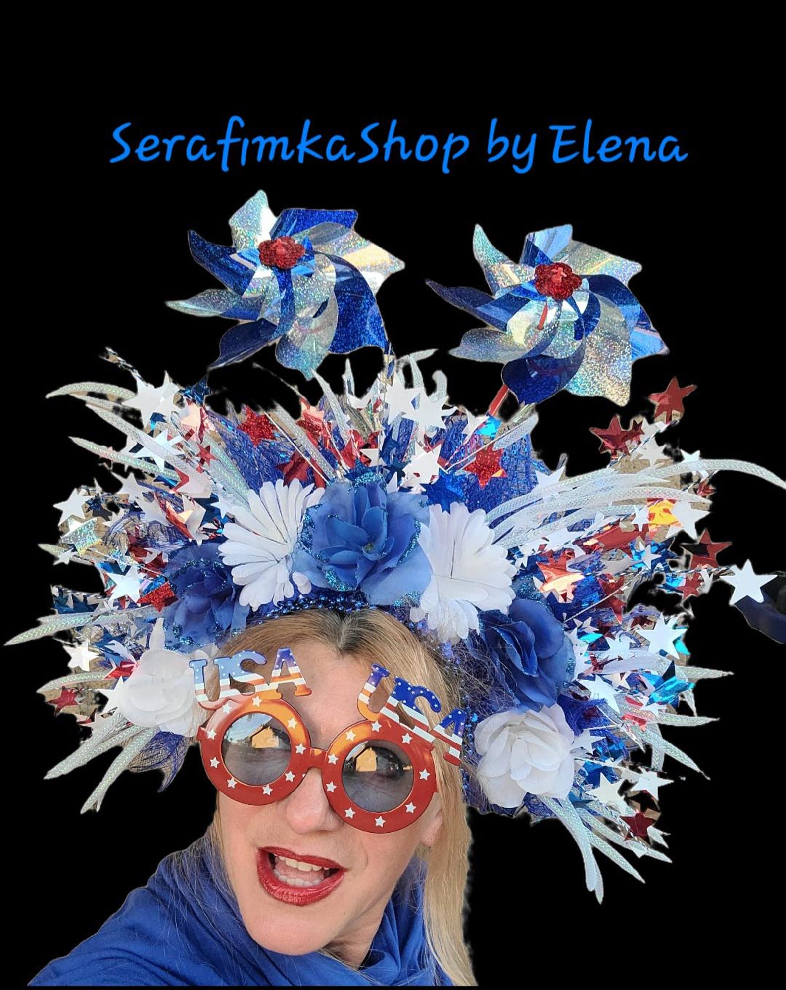 USA Headdress, 4th of July Crown, Independence Day Headpiece, Memorial ...