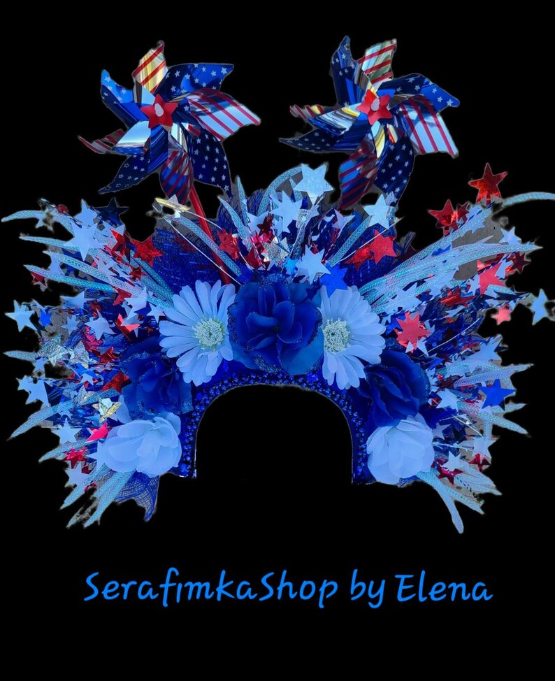 USA Headdress, 4th of July Crown, Independence Day Headpiece, Memorial ...