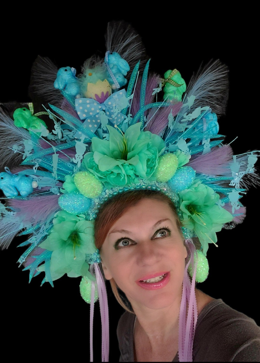 Spring Headdress, Easter Headpiece, Bunny Crown - Etsy