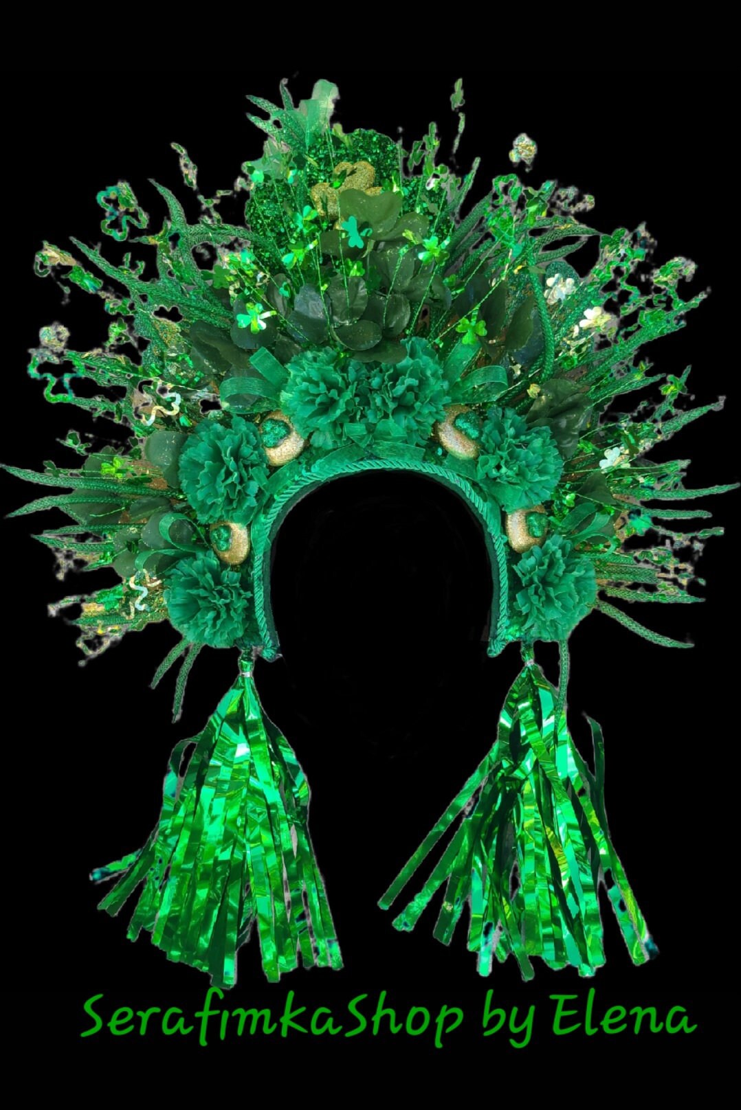 St Patrick Headdress, Irish Headpiece, Shamrock Leaf Crown, Lucky Crown ...