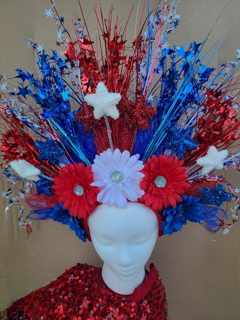 USA Headdress 4th of July Crown Patriotic Crown Memorial - Etsy