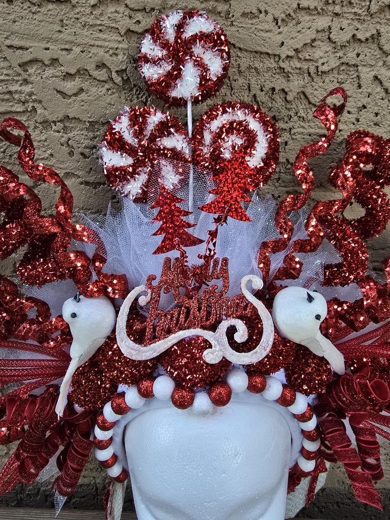 Ugly Christmas Headdress, Candy Cane Crown, Holiday Headpiece - Etsy