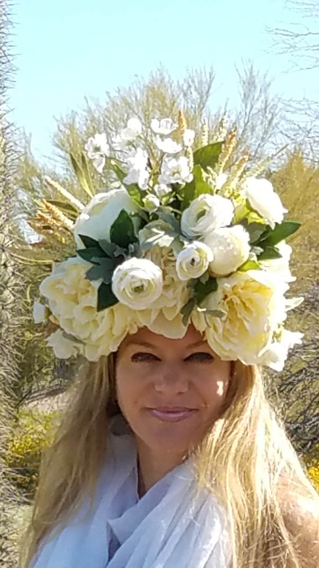 Ivory Floral Headdress, Angel Dream Crown, Peonies & Roses - Etsy New ...