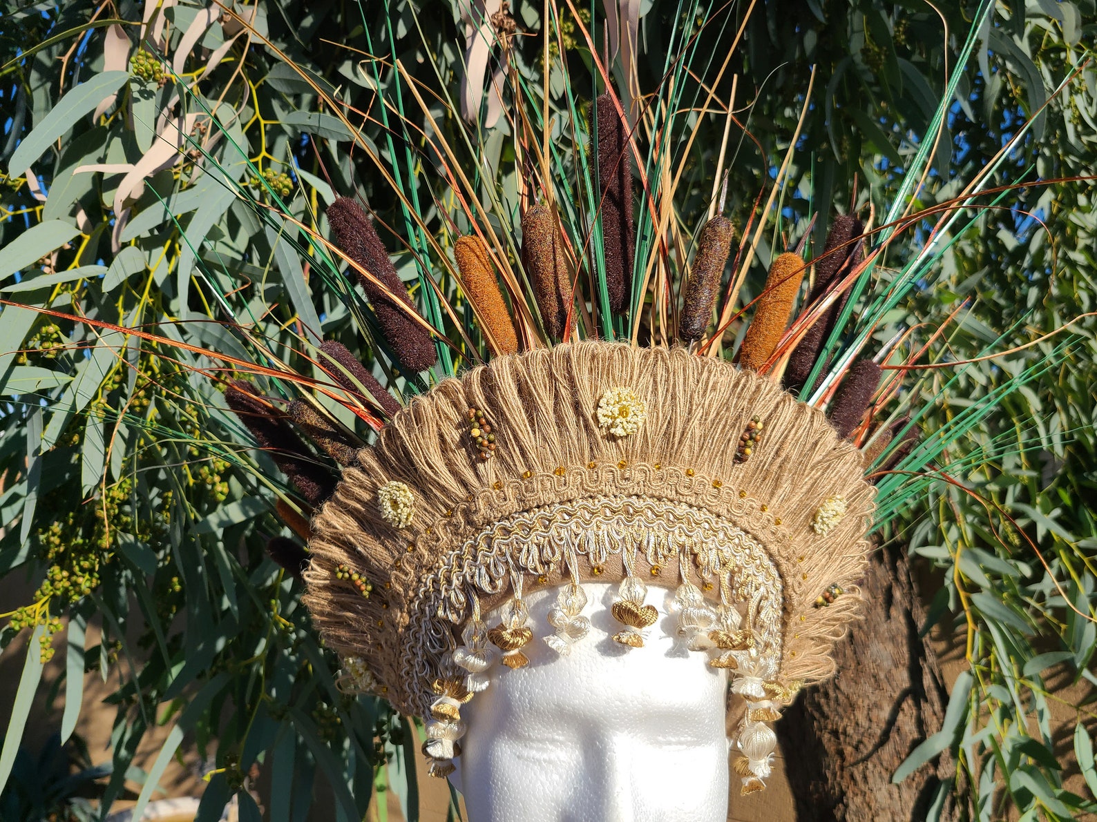 Harvest Headdress Autumn Crown Swamp Queen Scarecrow - Etsy