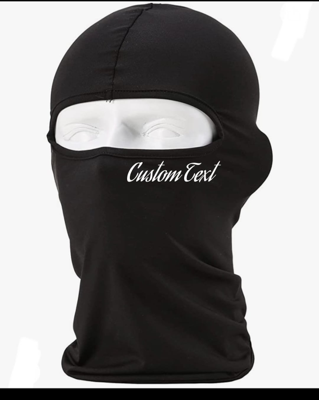 Custom Cursive Text Ski Mask Personalized Text Printed, Custom 1-hole ...