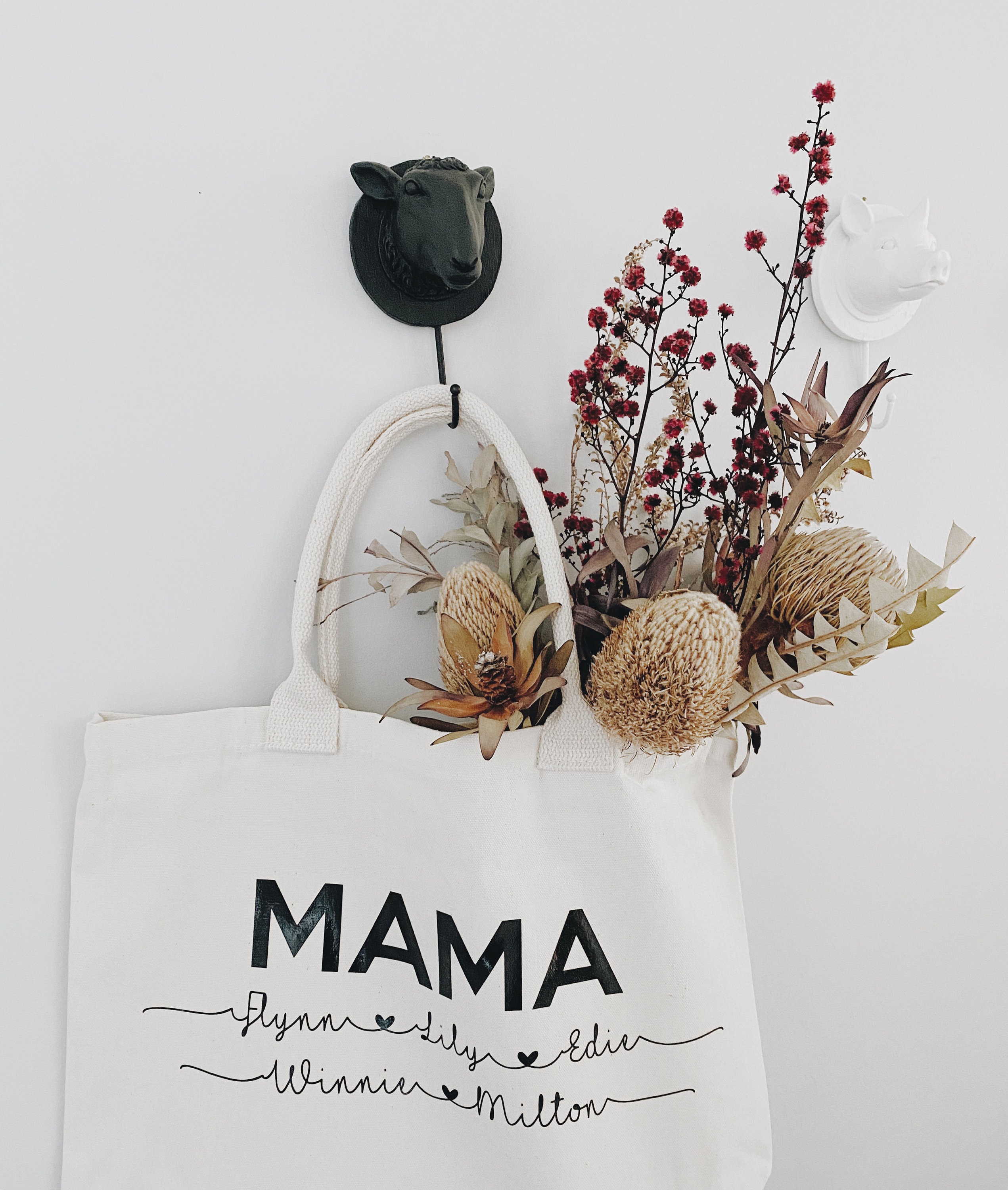 Personalised MUM Bag With Kids Names Premium 100% Cotton - Etsy