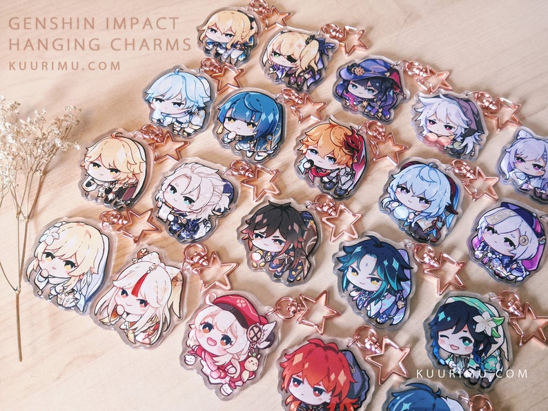 Genshin Impact Acrylic Charms | Etsy