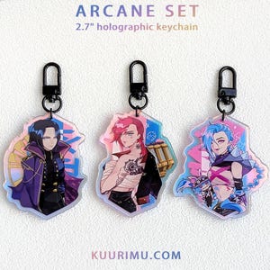 Arcane Holographic Keychains Jinx - Etsy