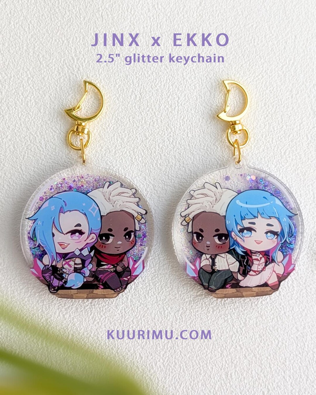 Timebomb - Powder X Ekko X Jinx Glitter Quicksand Keychain AU - Etsy