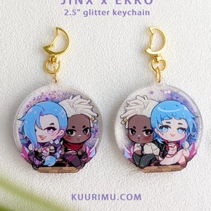 Timebomb - Powder X Ekko X Jinx Glitter Quicksand Keychain AU - Etsy