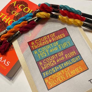 ACOTAR Spines Hand-painted Needlepoint Canvas| CANVAS ONLY! | Book ...