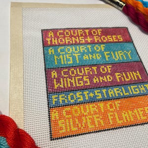 ACOTAR Spines Hand-painted Needlepoint Canvas| CANVAS ONLY! | Book ...