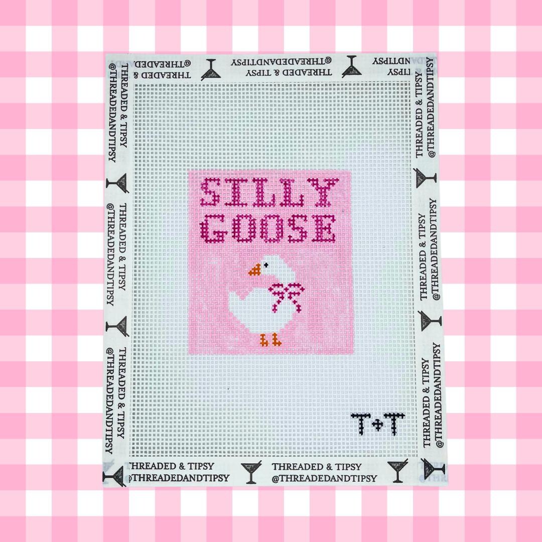 Valentine's Silly Goose Hand-painted Needlepoint Canvas Ornament Made ...