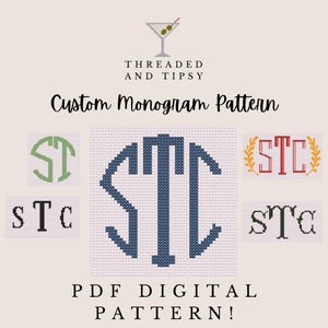Custom Monogram Cross Stitch/needlepoint Pattern - Etsy
