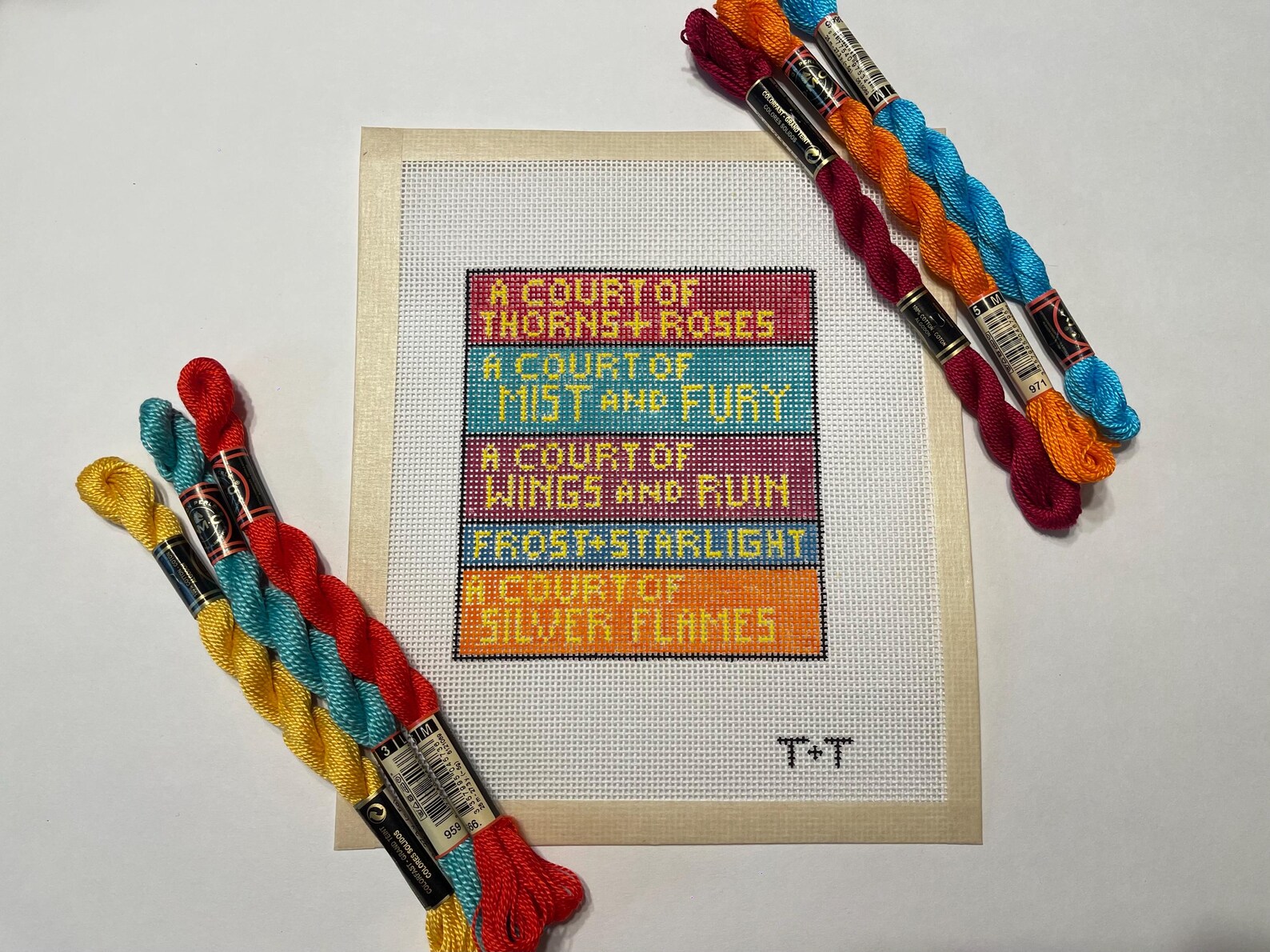 ACOTAR Spines Hand-painted Needlepoint Canvas Made to Order CANVAS ONLY ...