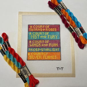 ACOTAR Spines Hand-painted Needlepoint Canvas| CANVAS ONLY! | Book ...