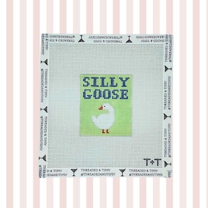 Silly Goose Hand-painted Needlepoint Canvas Ornament | Made to Order ...