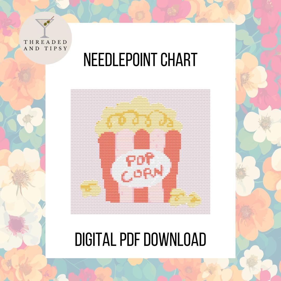 Popcorn Bucket PDF Digital Cross Stitch Pattern - Etsy