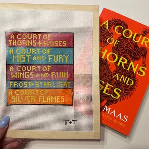 ACOTAR Spines Hand-painted Needlepoint Canvas| CANVAS ONLY! | Book ...