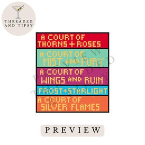 ACOTAR Spines Hand-painted Needlepoint Canvas| CANVAS ONLY! | Book ...