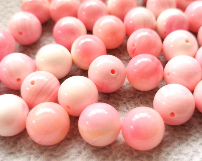 Full Strand 16inch Pink Conch Jewelry Round Ball Red Shell - Etsy