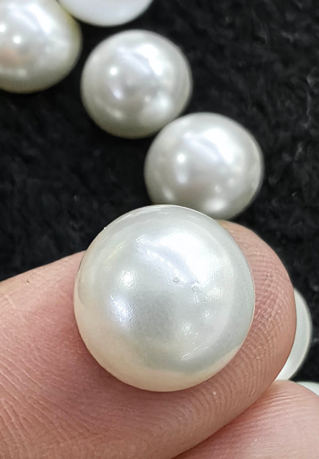 20pcs Natural Sea Pearl Cabochon Half Round Cream Pearl Wedding Bead ...