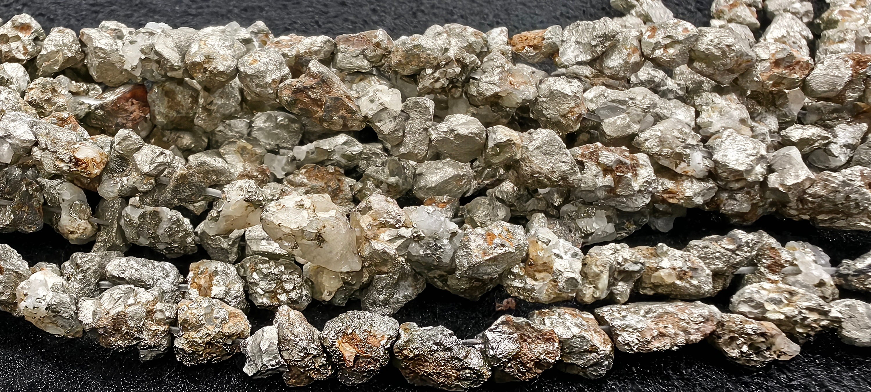 16" Strand Pyrite Gold Iron Bamboon Chips Freeform Spear Rough Organic ...