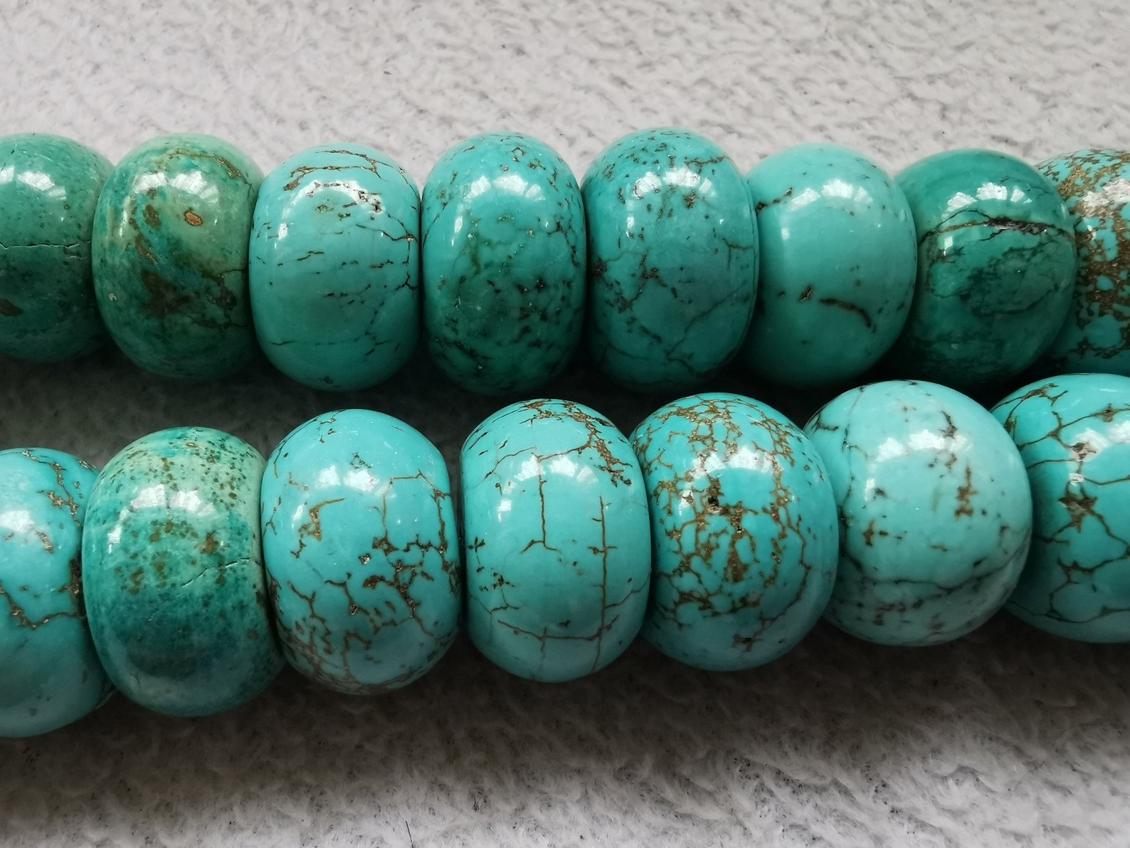 Large Stabilized Turquoise Stone 20-10mm Heishi Wheel Spacer - Etsy