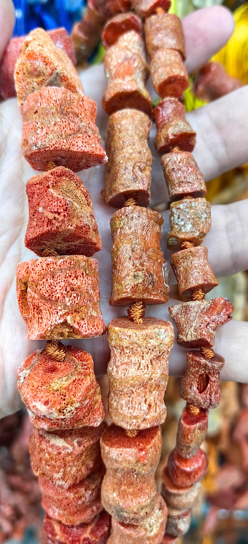 Rare Original Coral Jewelry Natural Sponge Coral Beads Nunggets Bamboo ...