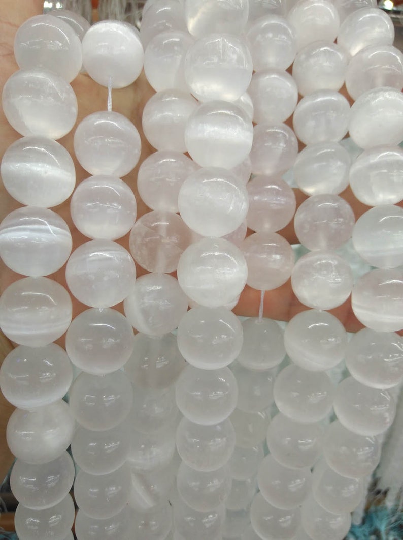 Genuine Selenite Beaded Healing Jewelry Protection | Etsy