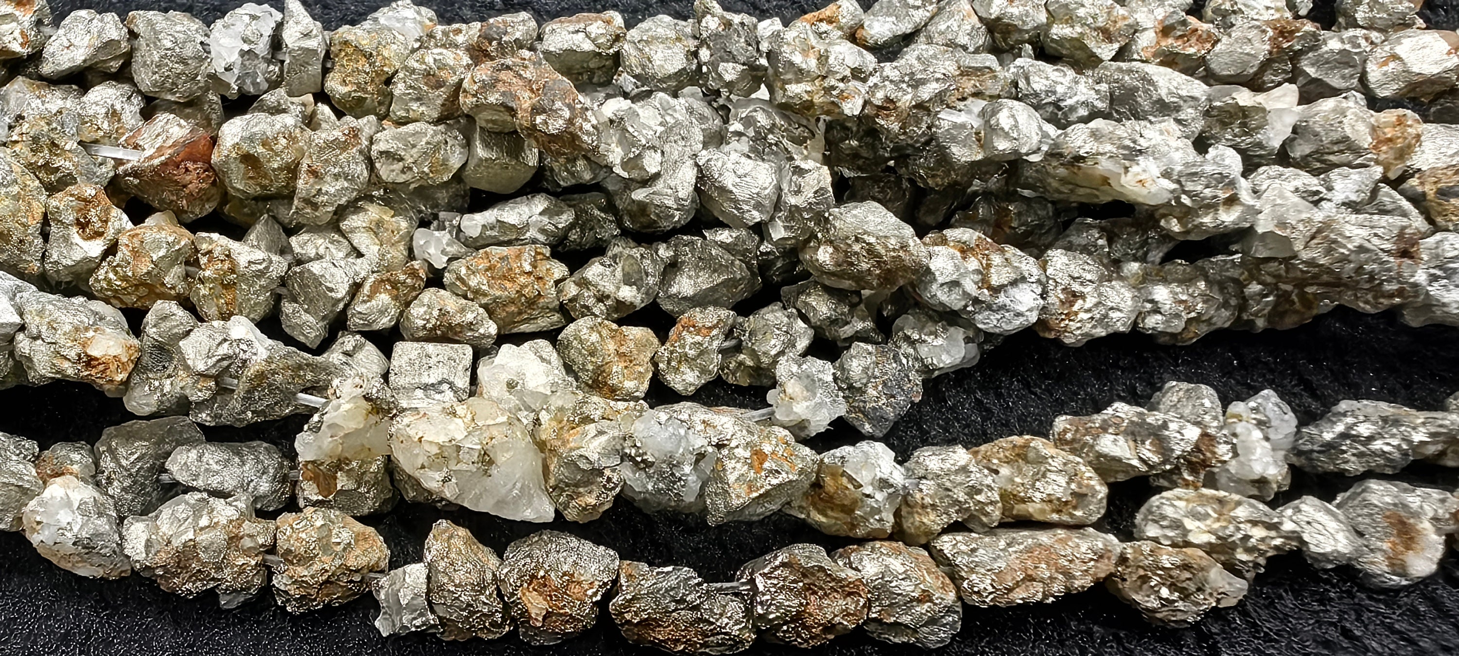 16" Strand Pyrite Gold Iron Bamboon Chips Freeform Spear Rough Organic ...