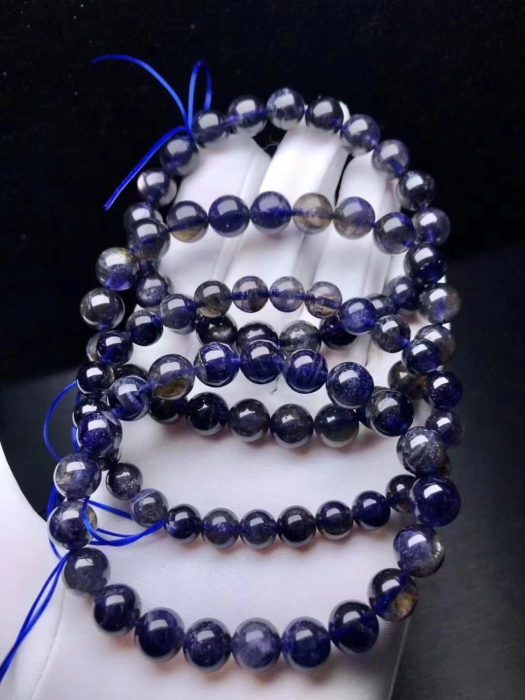 AA Grade Genmuine Lolite Crystal Round Beaded Bracelet 6-12mm ...