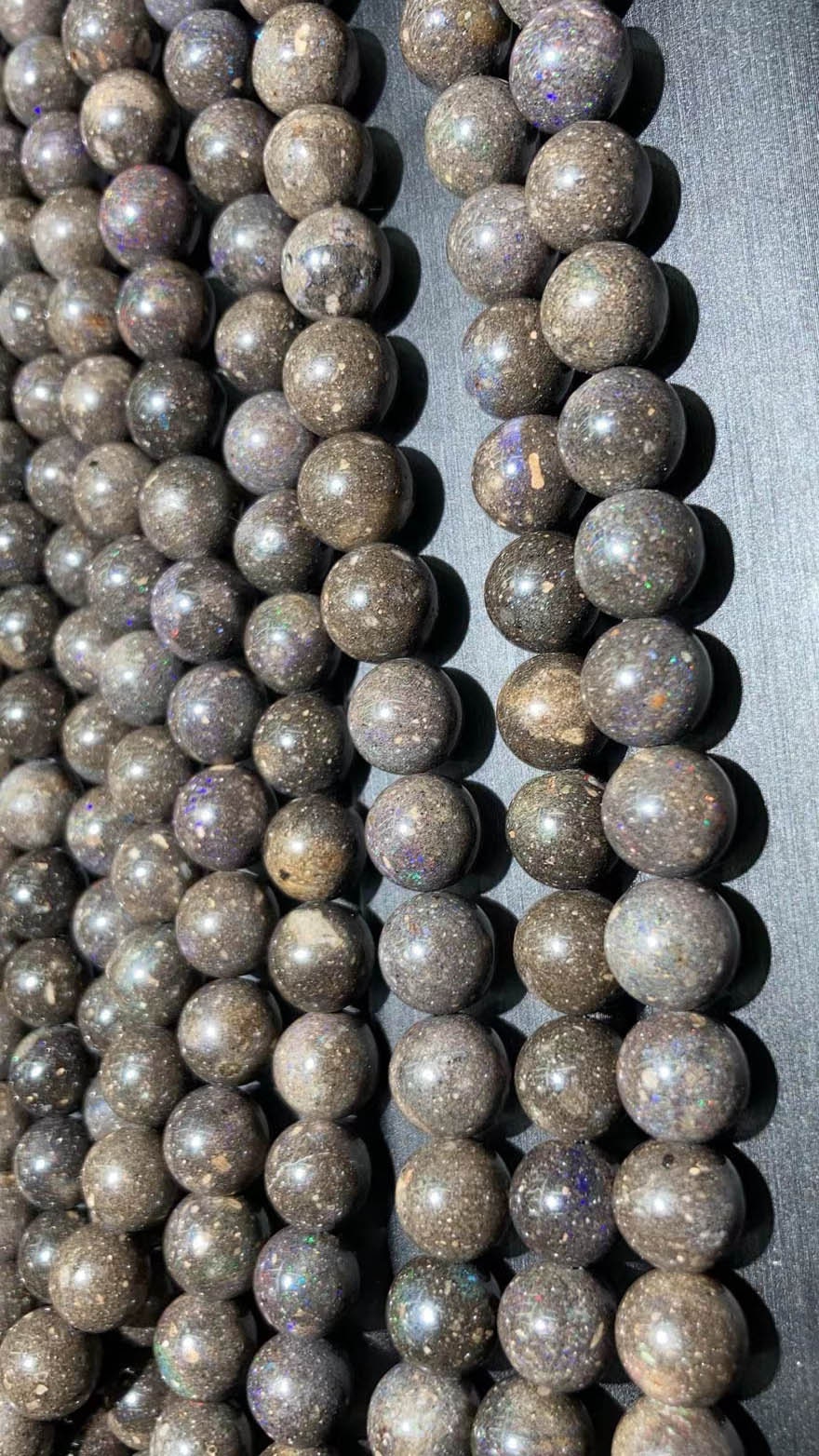 Full 16inch --natural Brown Gray Opal Gemstone 6mm 8mm Round Blue ...