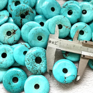 4pcs Turquoise Stone Donut Choker Necklace Pendant, Donut Circle ...