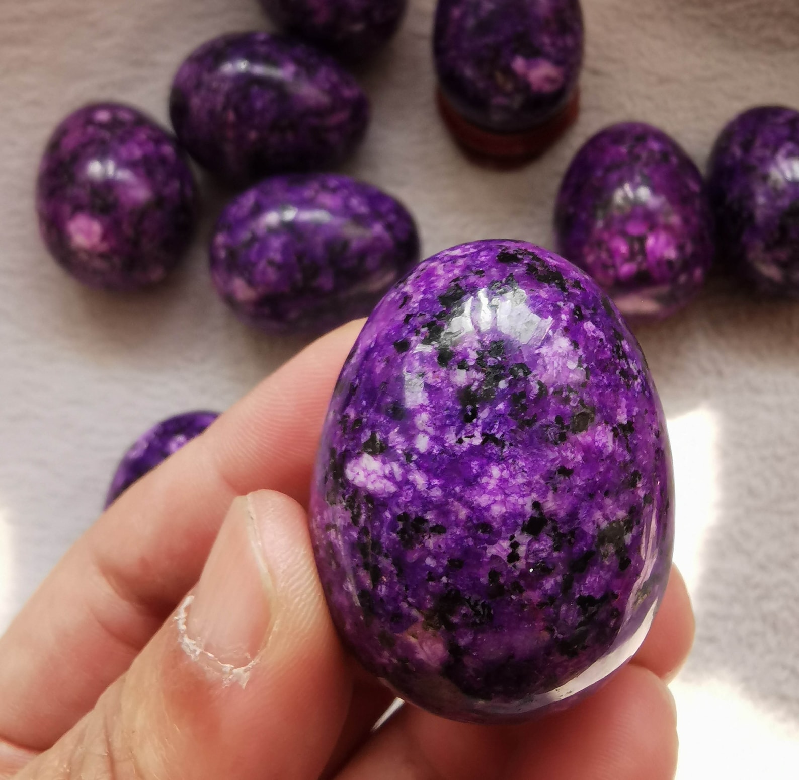 40x30mm1.6 Polished Deep Purple Sugilite Egg Love - Etsy Australia