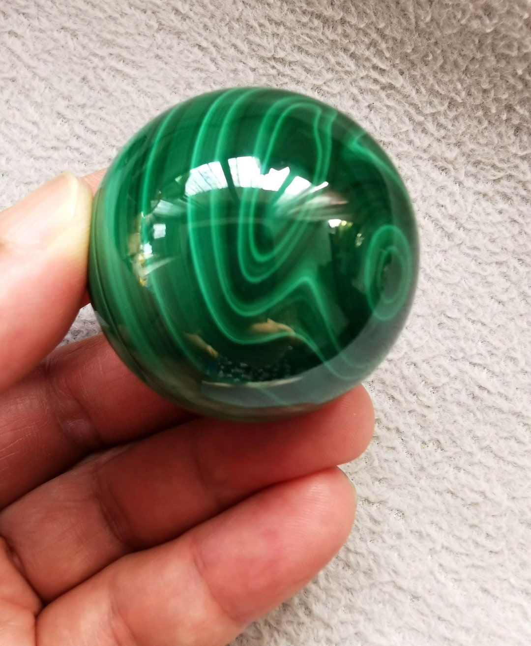 Genuine Malachite Sphere Natural Crystal Ball Genuine Real Stone 20 ...