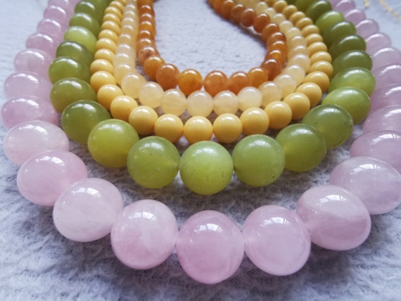 Natural Stone Rock Crystal Pink Quartz Rainbow Jade Jadeite | Etsy