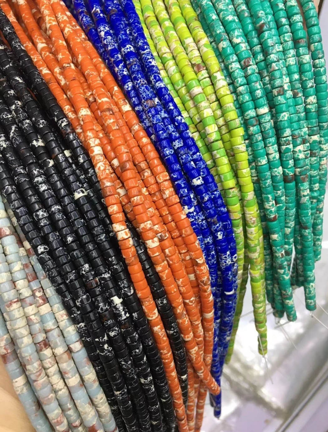 150pcs Heishi Stone Beads Natural Rose Quartz/ Yellow Jade/ Agate ...