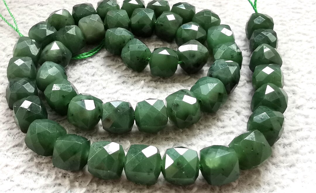 Natural Green Jadeite - Genuine Botswana Agate 6mm 8mm Cube Brick ...