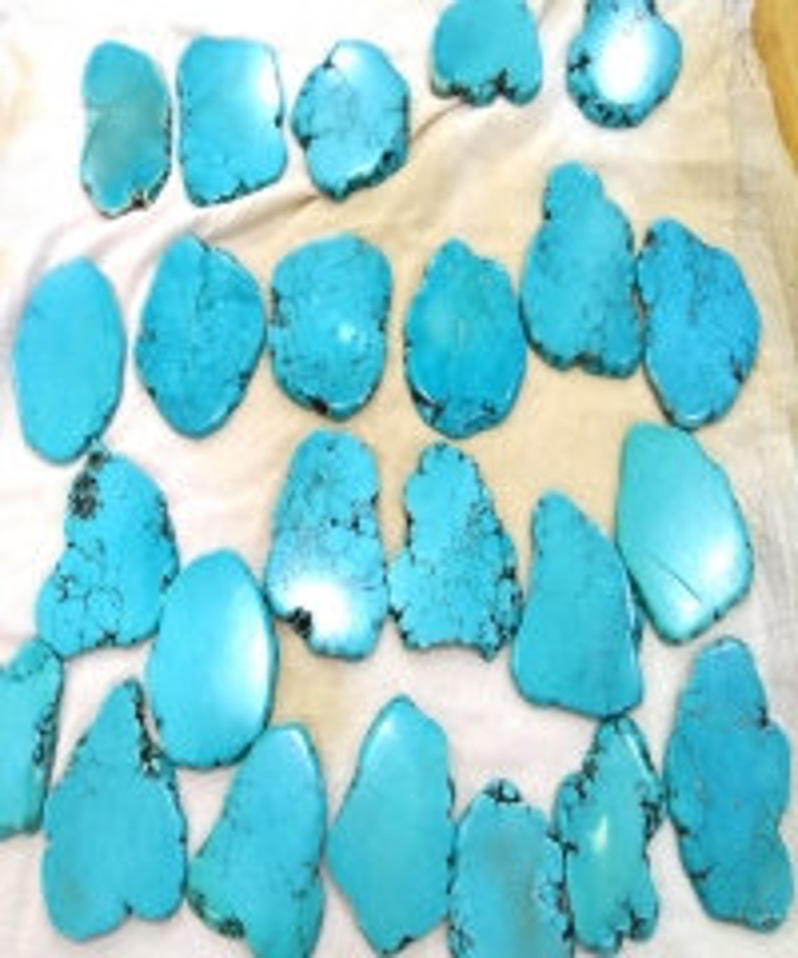Wholesale-20pcs Turquoise Slab Freeform Marble Cabochon Bead Blue ...
