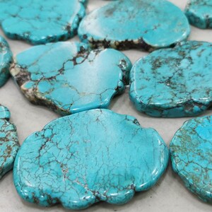 Large 55mm -45mm Matrix Turquoise Stone Freeform Slab Nugget Magnesite ...