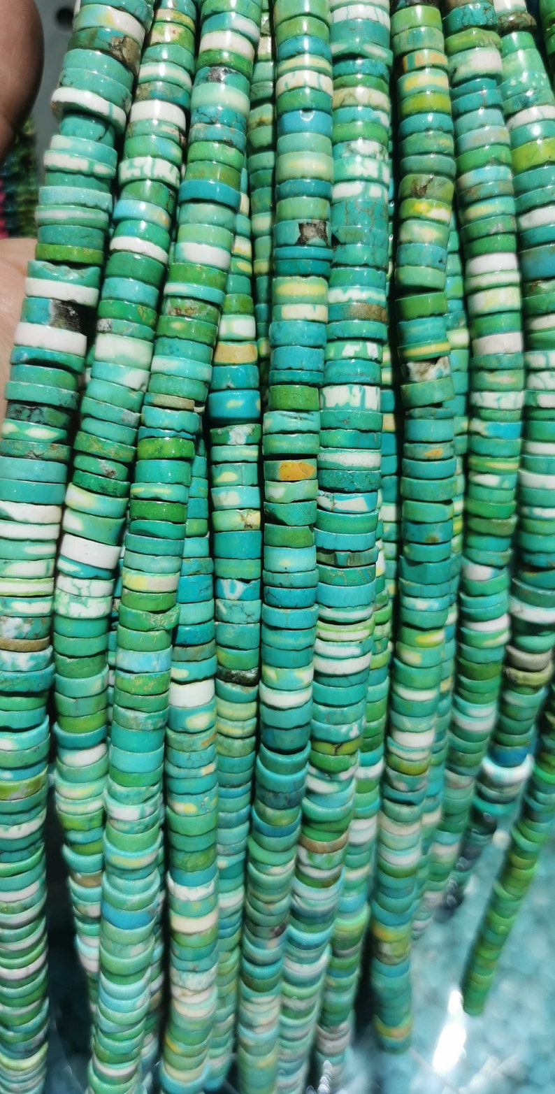 1 Strand lemon Turquoise Heishi Tyre Shape 6-10mm Beads - Etsy