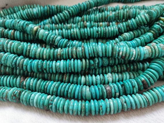 20%off12-16mm Marble Matrix Green Turquoise Heishi Wheel - Etsy