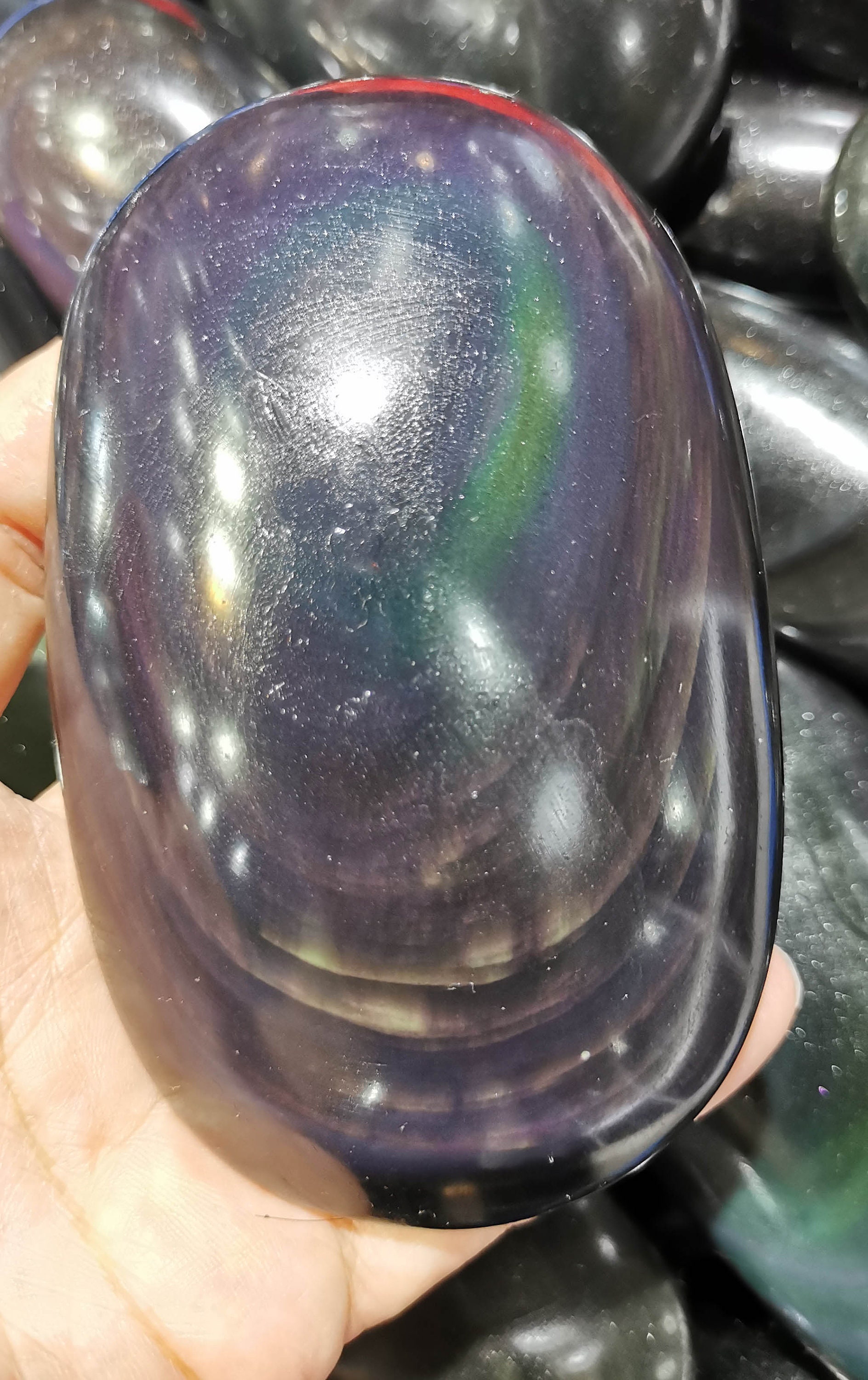 Obsidiana genuina grande cabujón de obsidiana de oro arco | Etsy